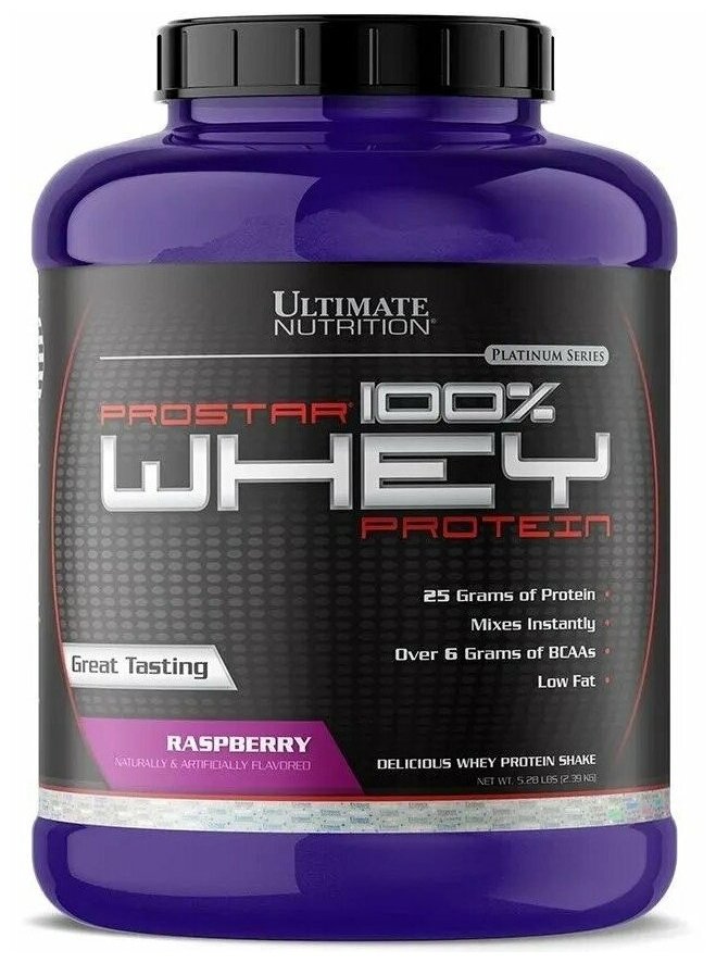 Сывороточный протеин Ultimate Nutrition Prostar Whey 2390 г, Малина