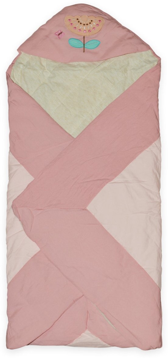 Одеяло-конверт для новорожденного Цветок, летнее, розовое, 90х90 см