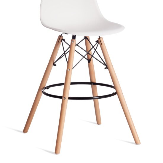 Стул барный Tetchair Cindy Bar Chair (mod. 80-1) / 1 шт. в упаковке дерево бук/металл/пластик, 50 х 51 х 109 см, White (Белый) 70029/ натуральный
