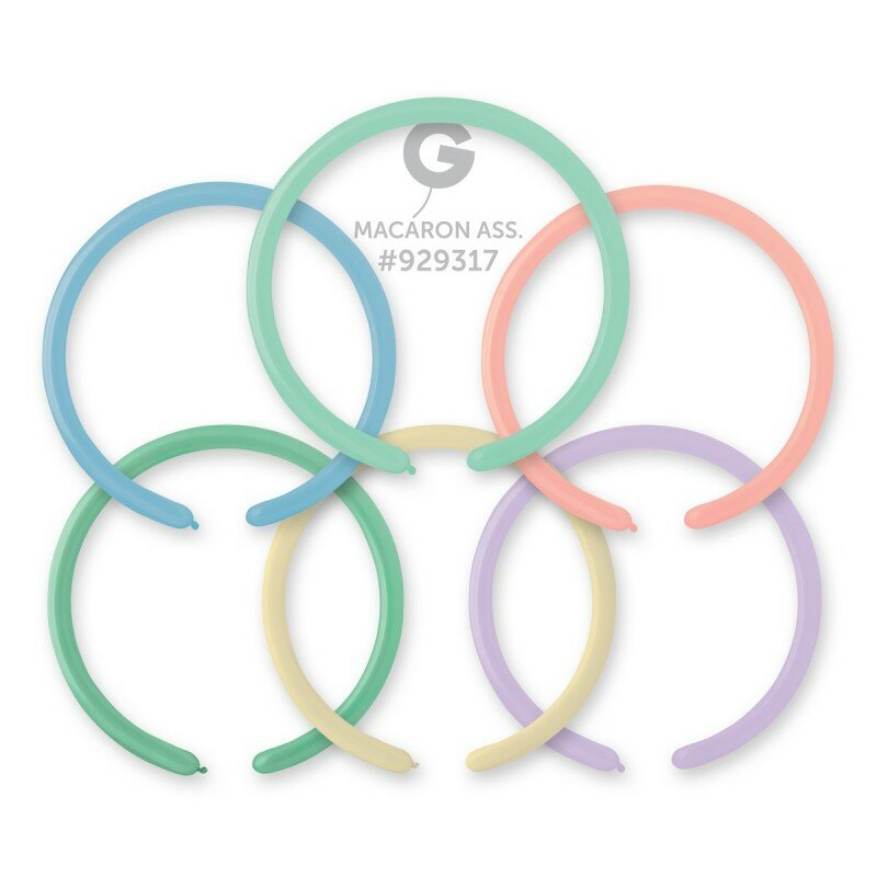 Шар латексный ненадутый ШДМ 260-2 ассорти MACARON см (100 в уп)