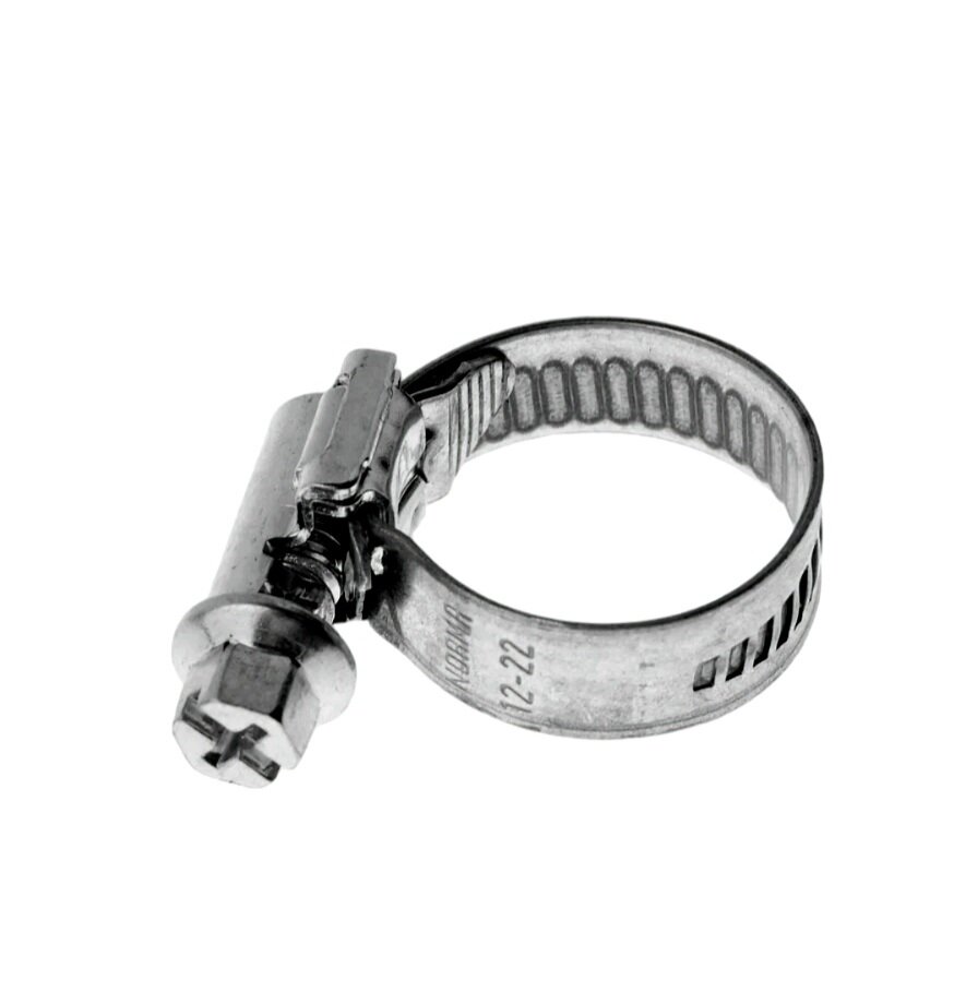 Хомут стяжной, нержавеющий, металлический, винтовой, червячный TORRO S 12-22/9 "NORMA" 1шт