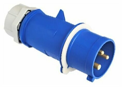 Вилка двухполюсная с заземляющими контактами 16А