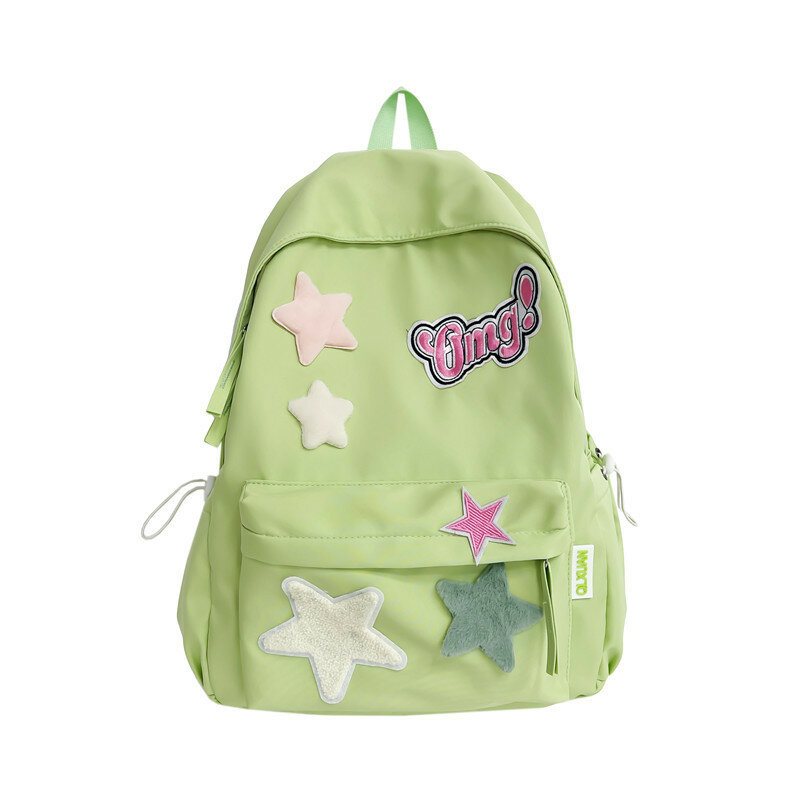 Школьный ранец Ins Forest, для девочек, Корея, светло-зелёный, + подвеска