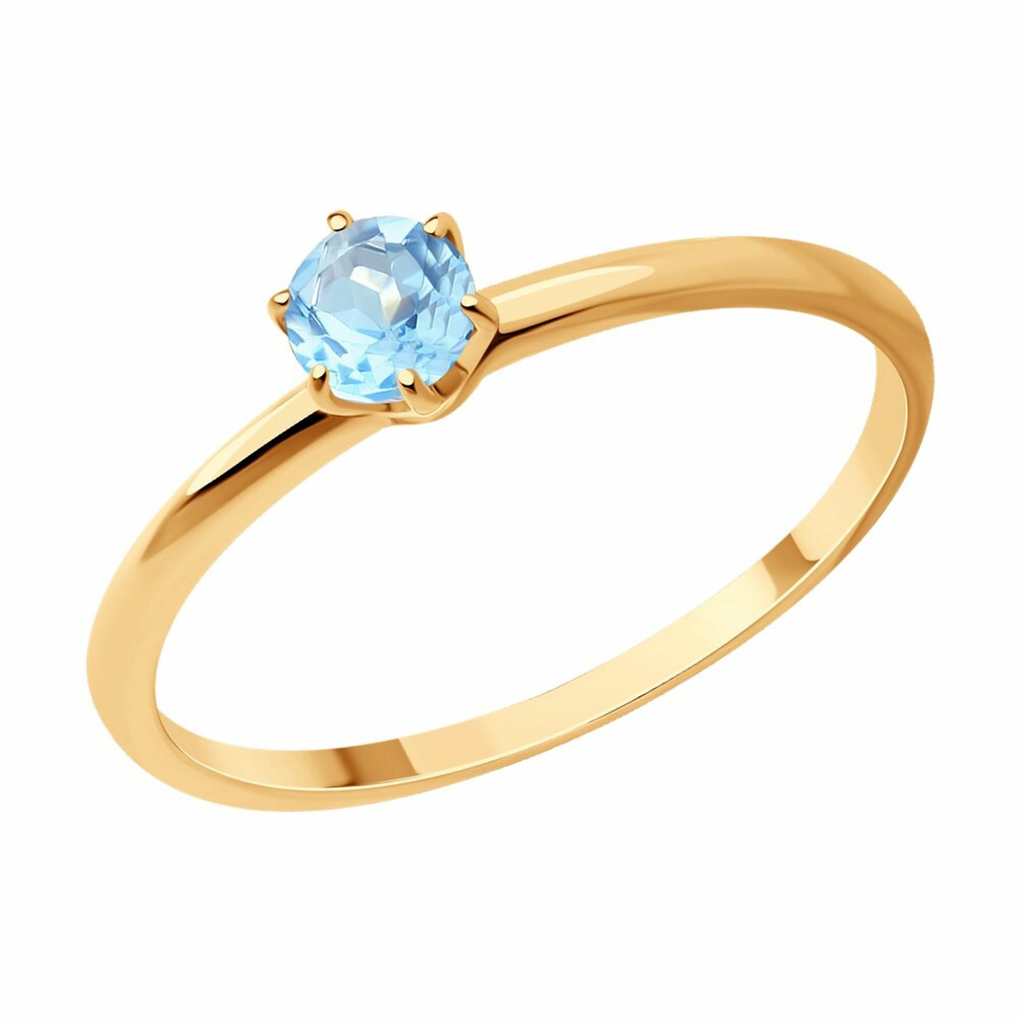 Кольцо, красное золото, 585 проба, топаз