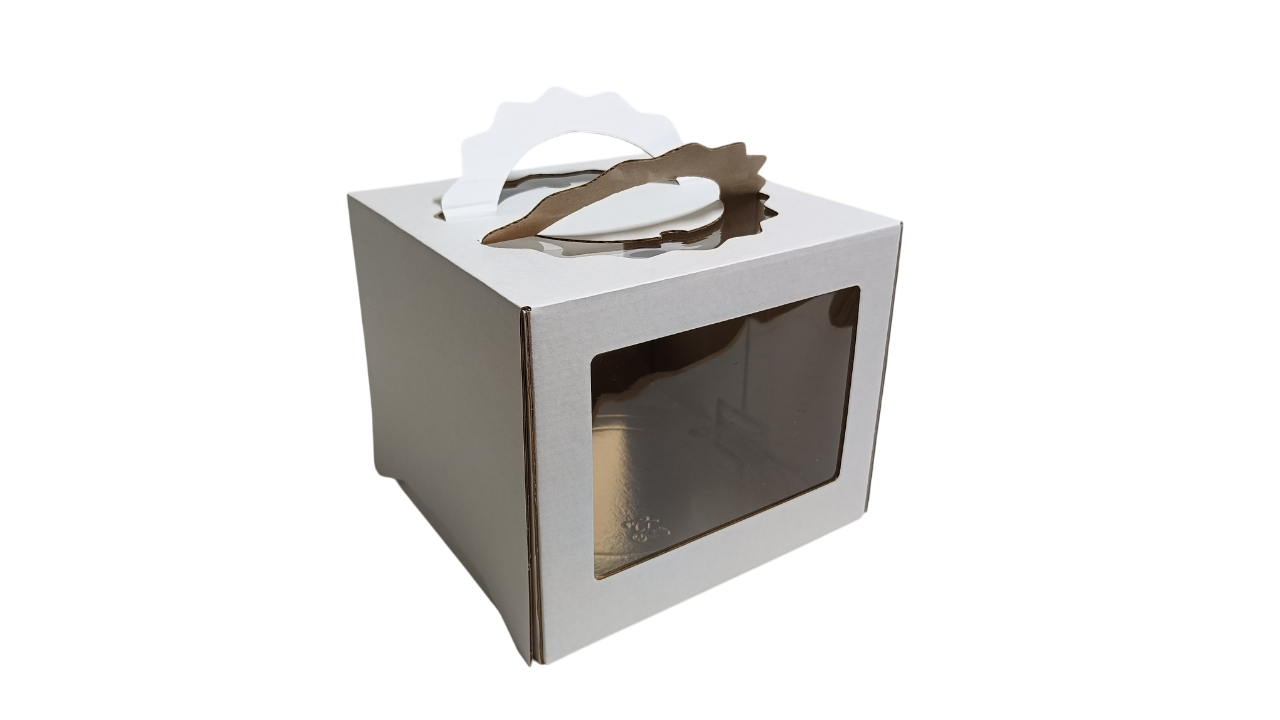 Коробка для торта, с подложкой, 24x24x20 см