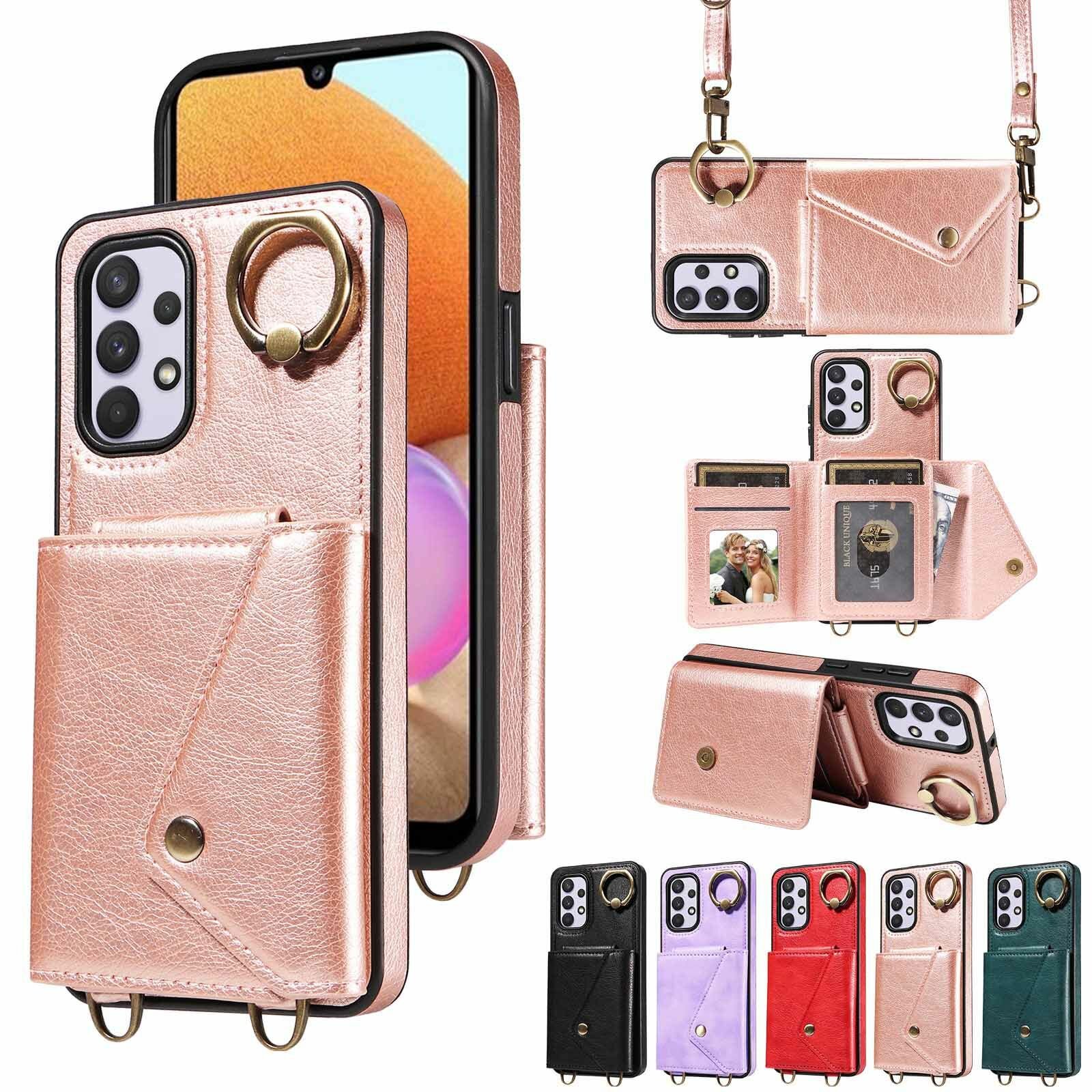 Чехол для для Samsung Galaxy A32 (4G)/ Самсунг Гэлакси А32 (4Джи) кожаный с отделением для карт на Накладка с картхолдером