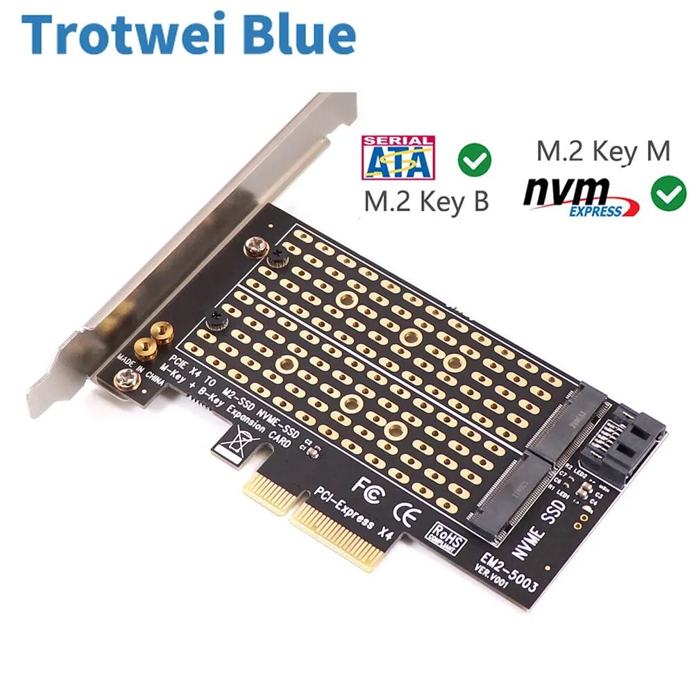 Trotwei Адаптер M.2 NVME к PCI Express