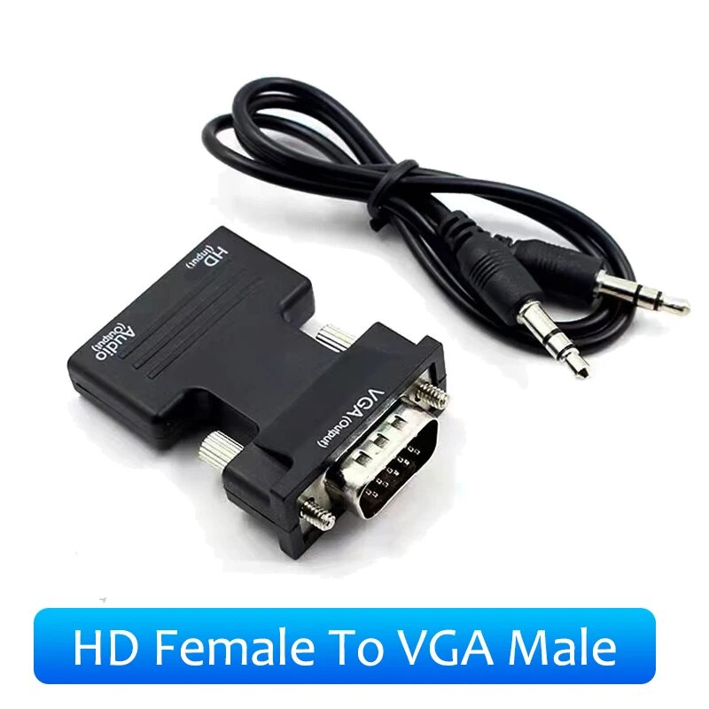 Full HD 1080P HDMI-совместимый адаптер VGA Преобразователь VGA в HDMI адаптер для ПК ноутбука в HDTV проектор Видео аудио конвертер