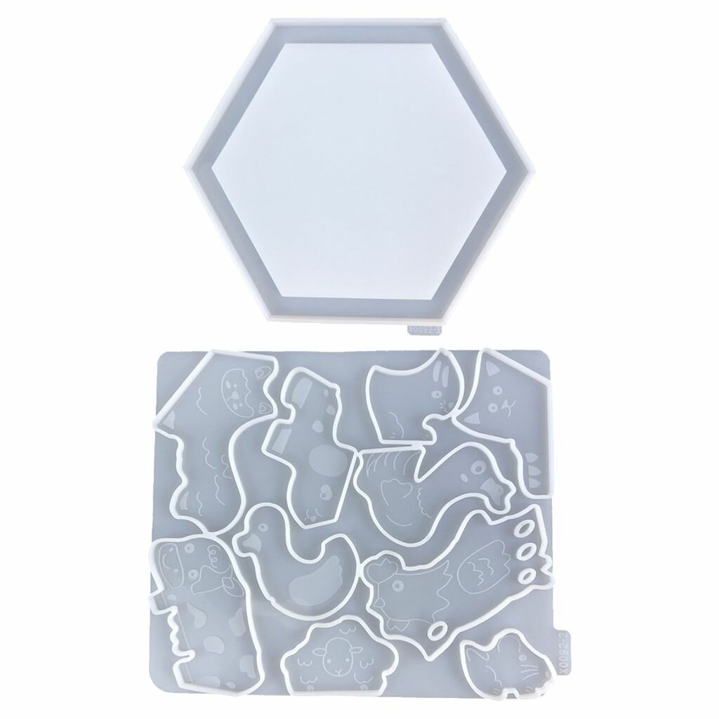 Набор из 2 частей, форма для украшения эпоксидной смолы с кристаллами-головоломками в виде животных