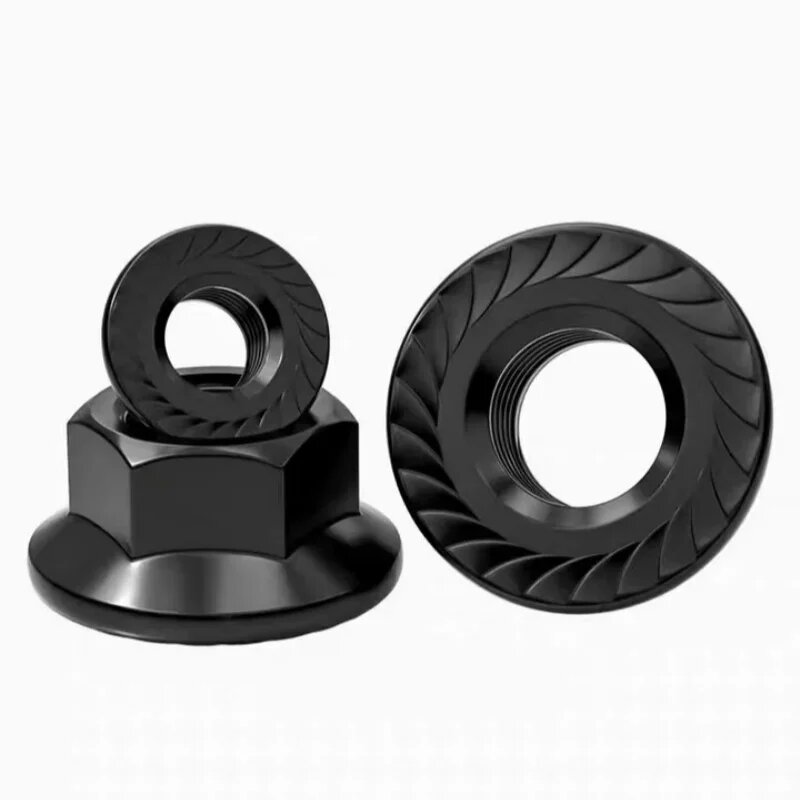 Цинковые шестигранные фланцевые гайки DIN6923 Nainine M4 (20Pcs), black 304