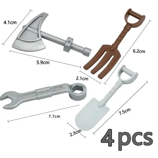 Ледуо большие строительные блоки городская мебель Tool-4pcs