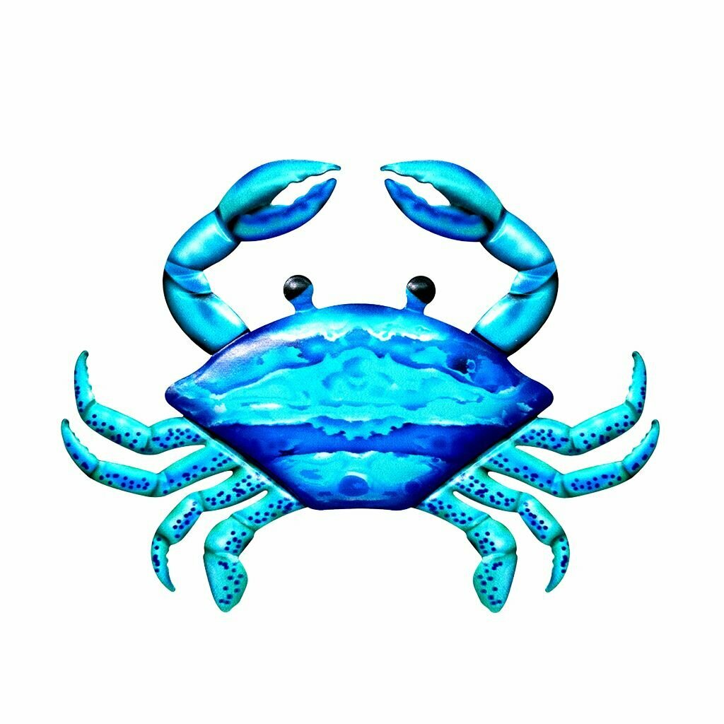 Домашнее настенное украшение в виде краба, висящее на стене, садовое украшение-синий