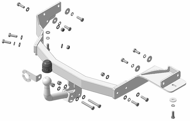 Фаркоп ZincaR оцинкованный Kia Sorento c 2020г, Hyundai Santa Fe с 2021г (оцинк. Шар) арт. ZK101A