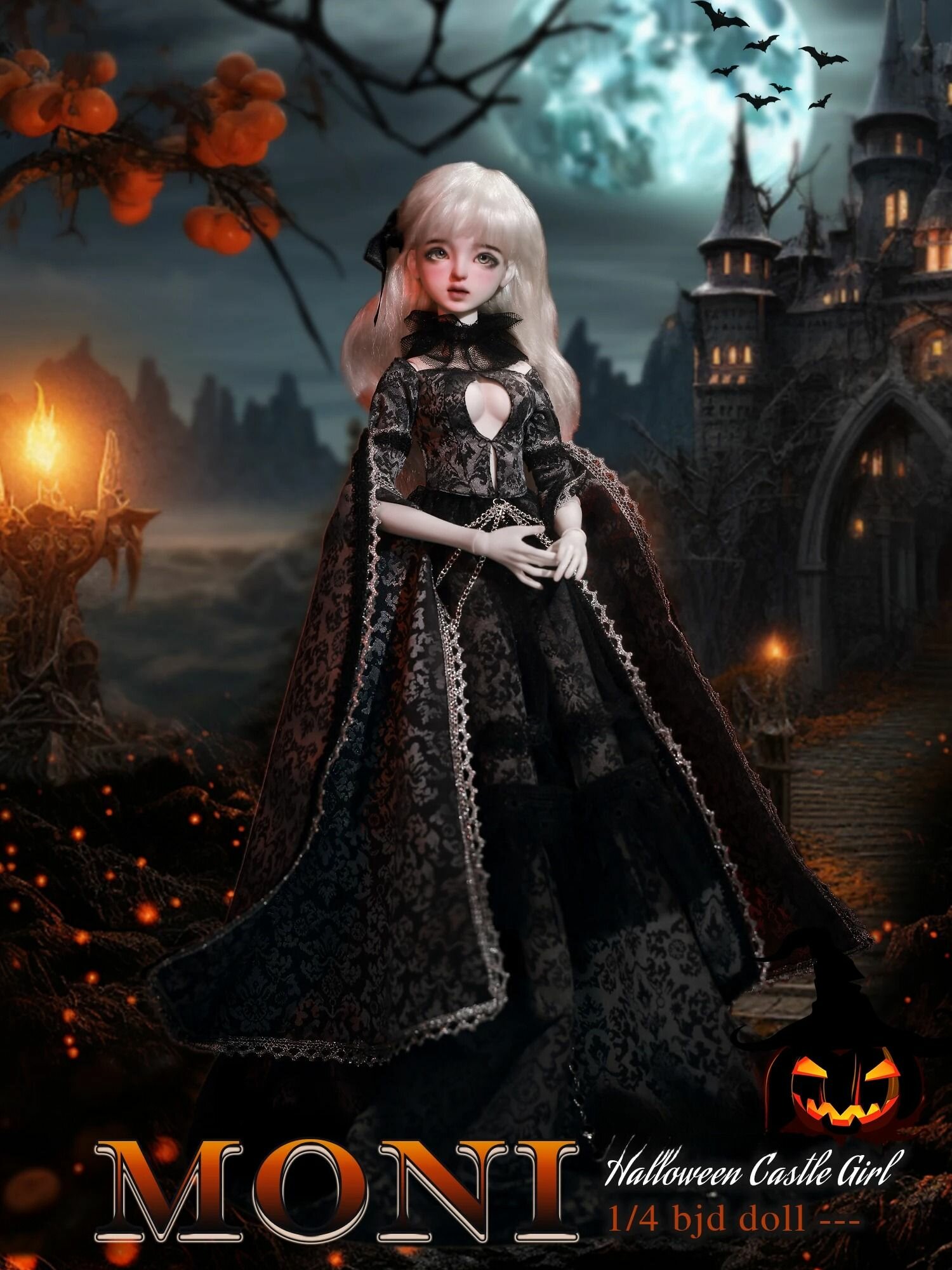 1/4 Moni Bjd с телом Muxi в стиле Средневековья, Готического замка на Хэллоуин, Шарнирная кукла