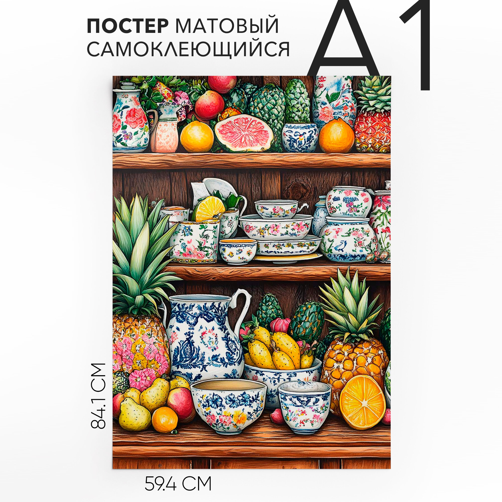 Интерьерные постеры на стену самоклеящийся, большой A1 Базар, влагостойкий, для декора