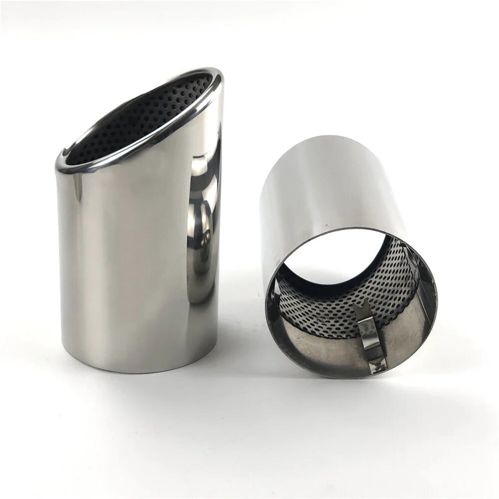 2 шт./лот, автомобильные выхлопные прямые наконечники выхлопной трубы из нержавеющей стали, чехол для Audi Q7 4L SQ7 2007-2015, автомобильные аксессуары серебристый