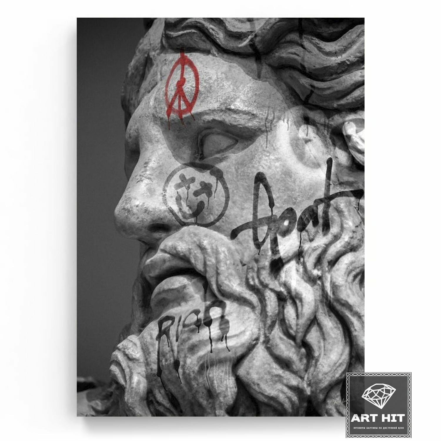 Картина ВсеКартины. тут "Боги Греции", 60x60 см, на подрамнике, холст, на деревянном подрамнике