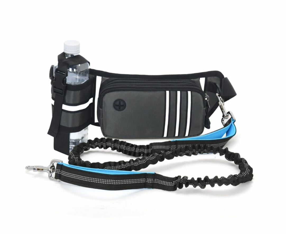 Многофункциональная поясная сумка для бутылки с водой с эластичным поводком для собак, собачья цепь для бега, фитнес-поясная сумка