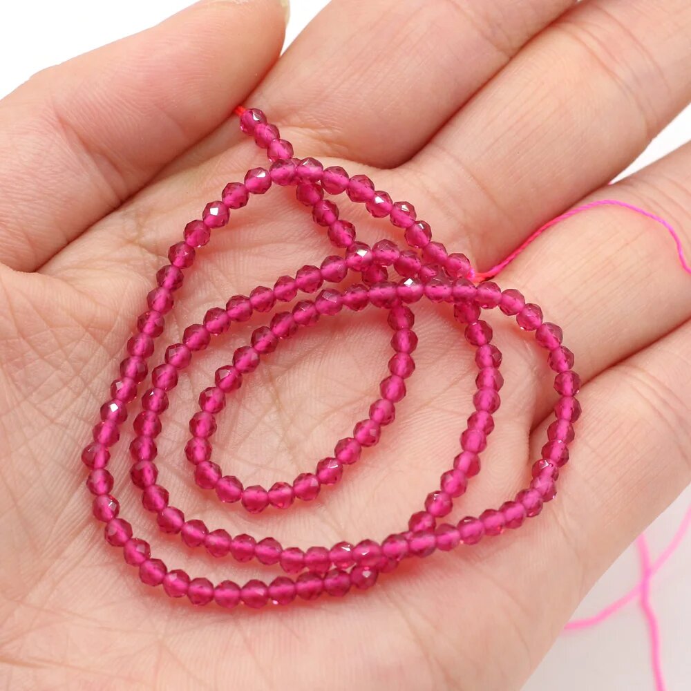 Каменные бусины шпинель 3 мм Розовый, Rose Red