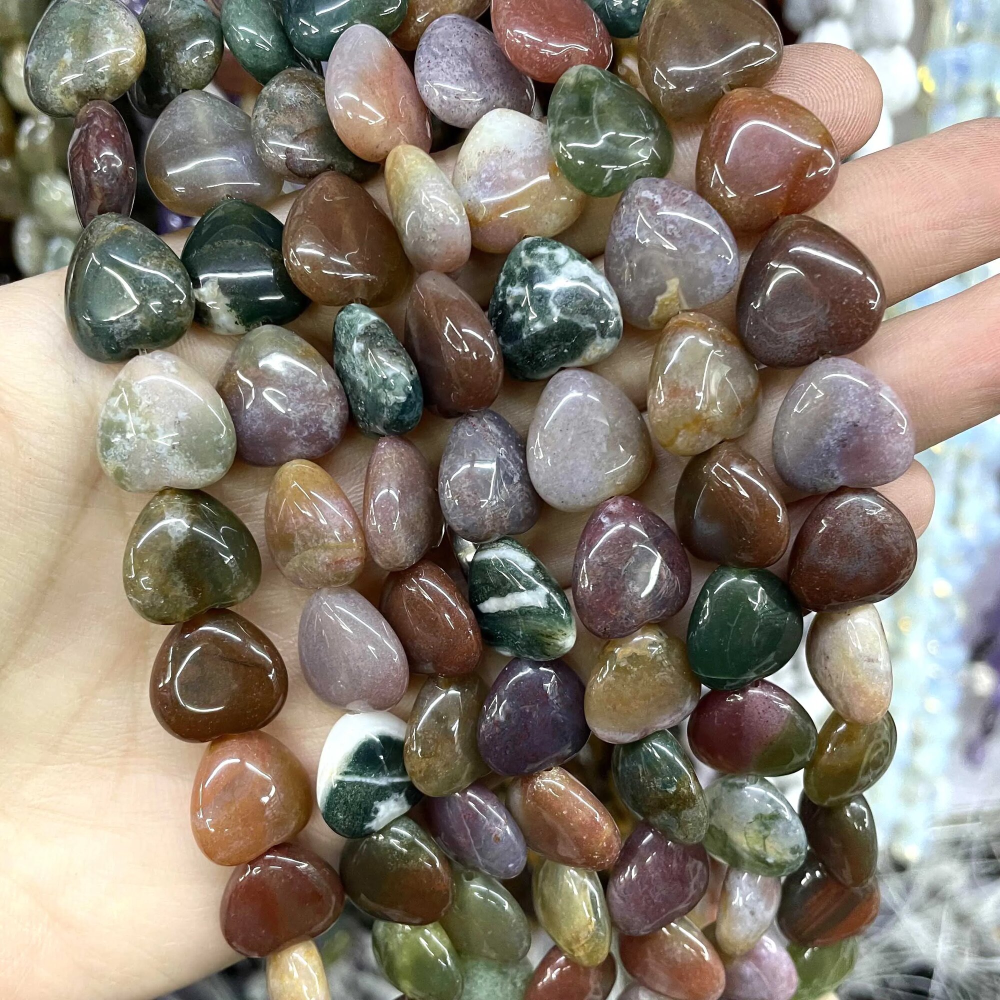 Бусины сердце из агата Индия, 16 мм, 12 шт