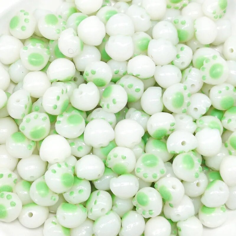 YoZuSmily акриловые бусины кошачьи лапки 20 шт Изумрудный, 4