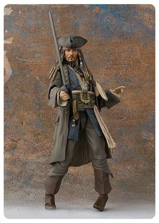 Подвижная фигурка капитана Джека Воробья Пираты Карибского моря 5 Джонни Деппа в коробке, высота 15 см