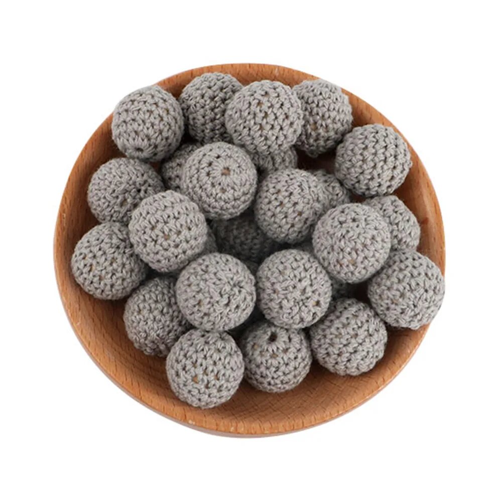 KOVICT Круглые деревянные бусины 16/20 мм Серый, 20mm 10pcs, gray