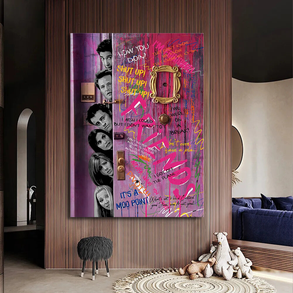 Картина "Друзья", 30x40см, на подрамнике, хлопковый холст, дерево