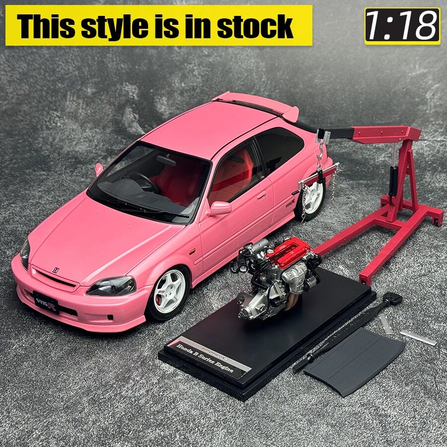 Motorhelix MH 1:18 Honda Civic TypeR EK9 металлическая модель автомобиля Розовый, Розовый