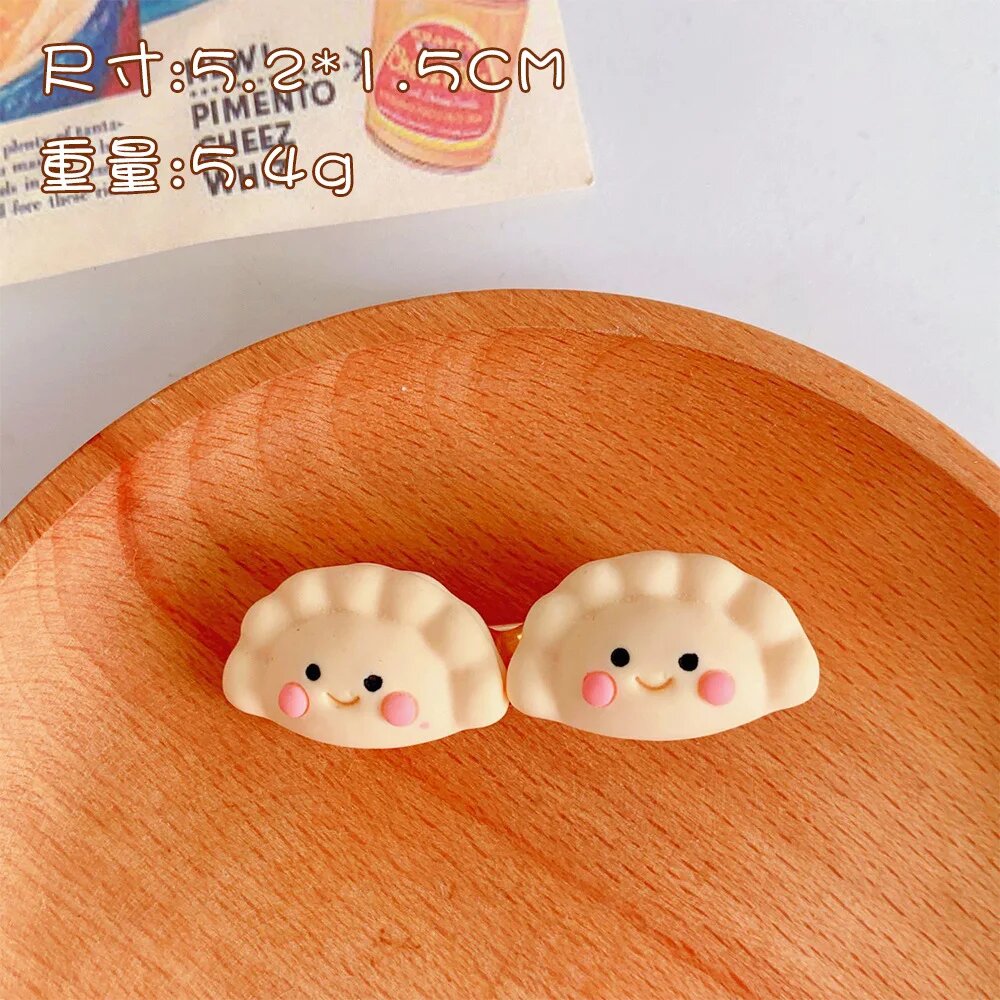 Заколки для волос "Пельмешки" бежевые, 01 chive dumplings