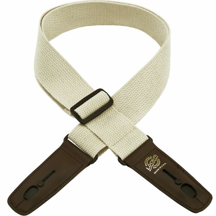 LIS-049-C2-NAT/BRN Ремень для гитары с блокировкой, хлопок, натуральный, Lock-It Straps, DAndrea