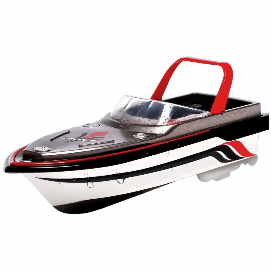 Скоростной катер на радиоуправлении "Mini Boat", со световыми эффектами, детский игрушечный катер для сюжетно-ролевых игр на воде, работает от аккумулятора, цвет красный