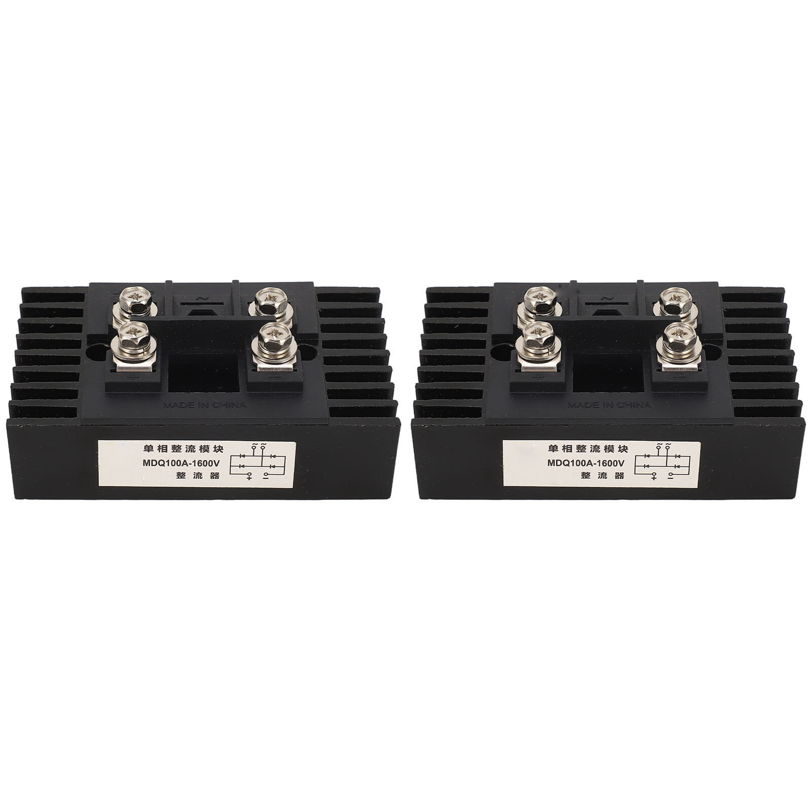 2 шт. Однофазный мостовой выпрямитель 100А 1600В, 4 клеммы, модуль преобразования тока, водонепрониц