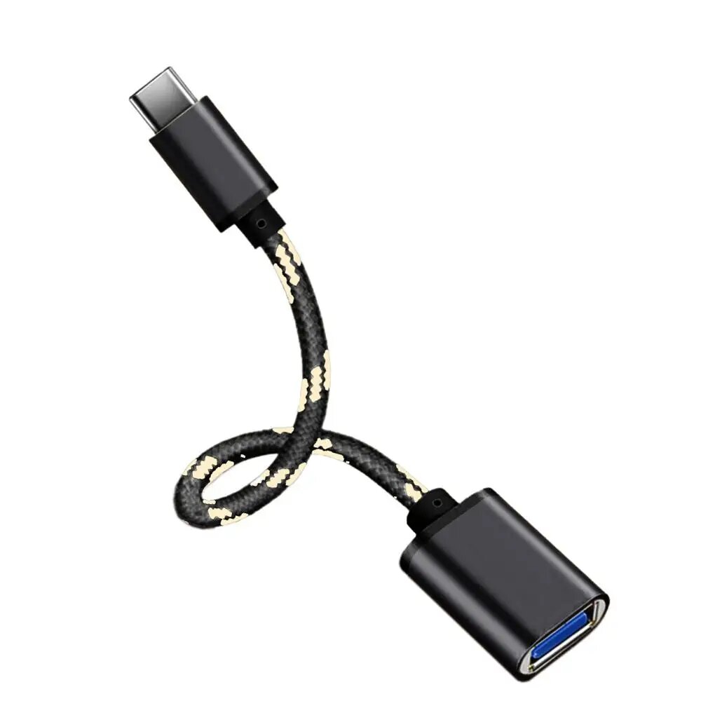 USB 2.0 Тип C «папа» на USB 2.0 A «мама» OTG Кабель-адаптер для передачи данных Type-C OTG черный