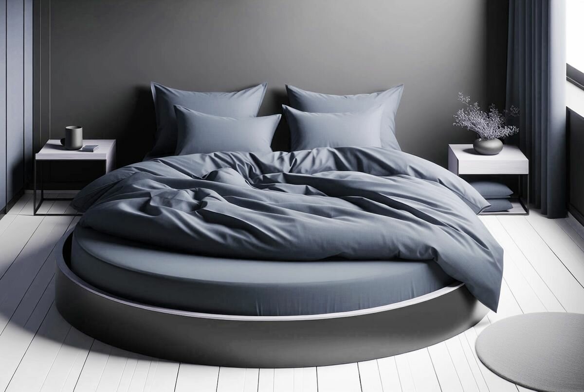 Простыня круглая тенсель резинка 220х220х30 - Нирвана