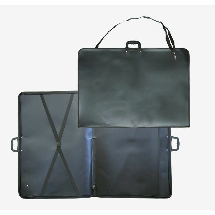 Папка на молнии deVENTE А2 пластик, для чертежей и рисунков, черная, ремень через плечо (3075937)