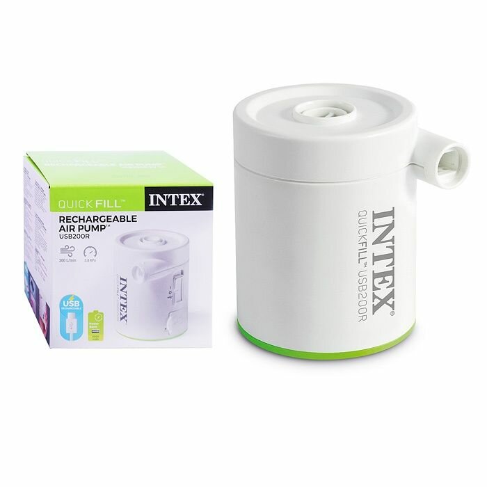 Насос электрический Intex USB + аккумулятор 5V, 2 насадки (66637)