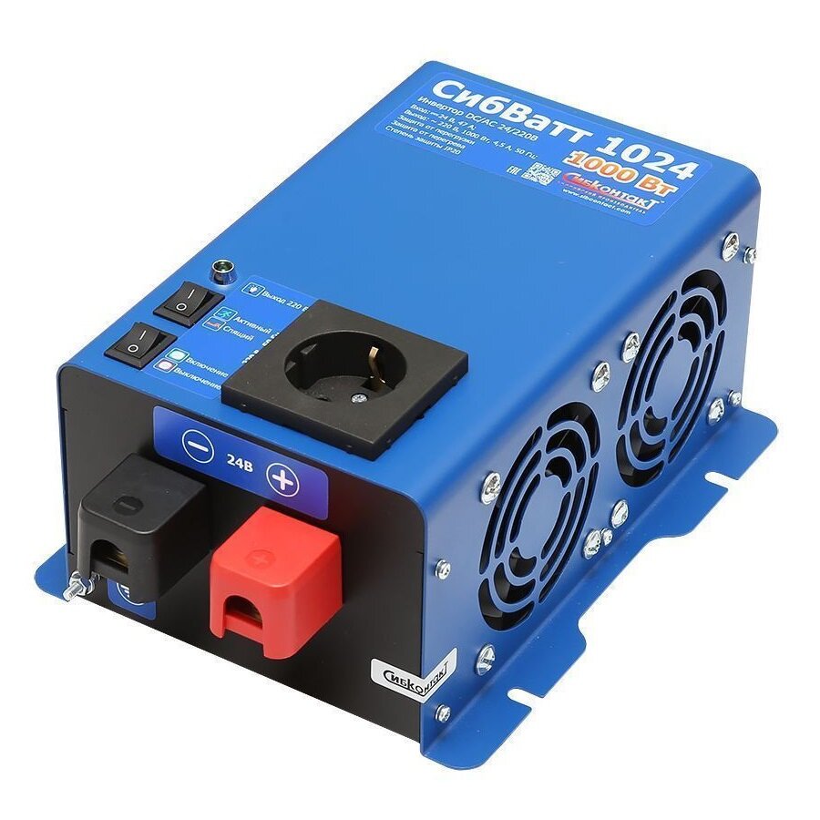Преобразователь напряжения СибВатт 1024, DC/AC, 24В/220В, 1000Вт