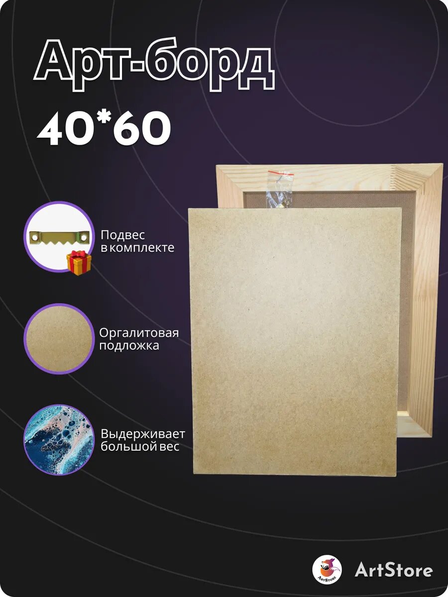 Арт-Борд для эпоксидной смолы на подрамнике 40х60