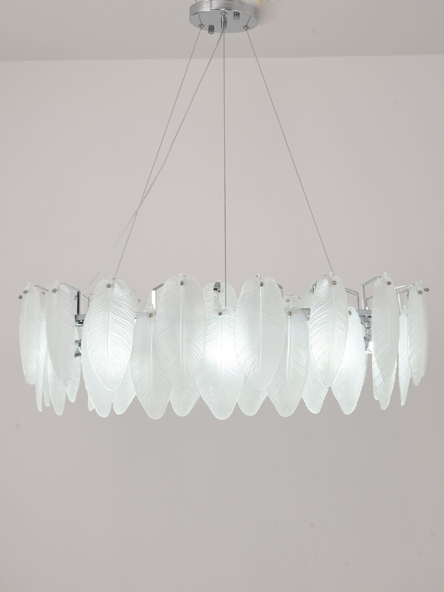 Люстра Гостиная, перьями люстры, хромированное покрытие, подходит для гостиной и спальни Cassina B042-55 светильник Регулируемый Диаметр 800mm E14 Лампа