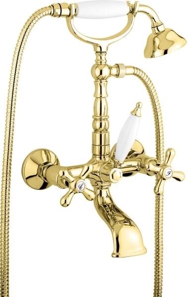 Смеситель для ванны Emmevi Deco Old 12611/OR с душевым гарнитуром, золотой
