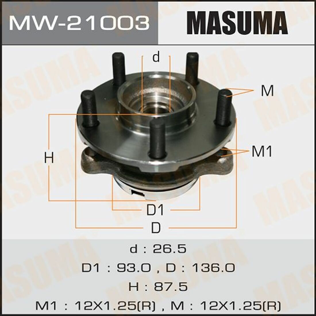 Ступичный узел Masuma MW-21003 1шт.