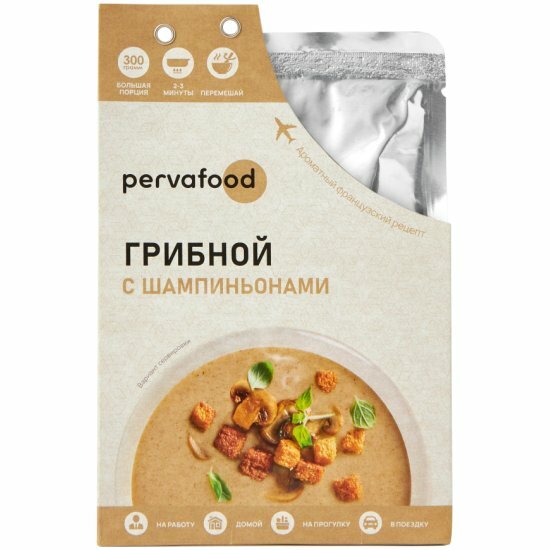 Крем-суп Perva FOOD грибной с шампиньонами (реторт-пакет) 300г