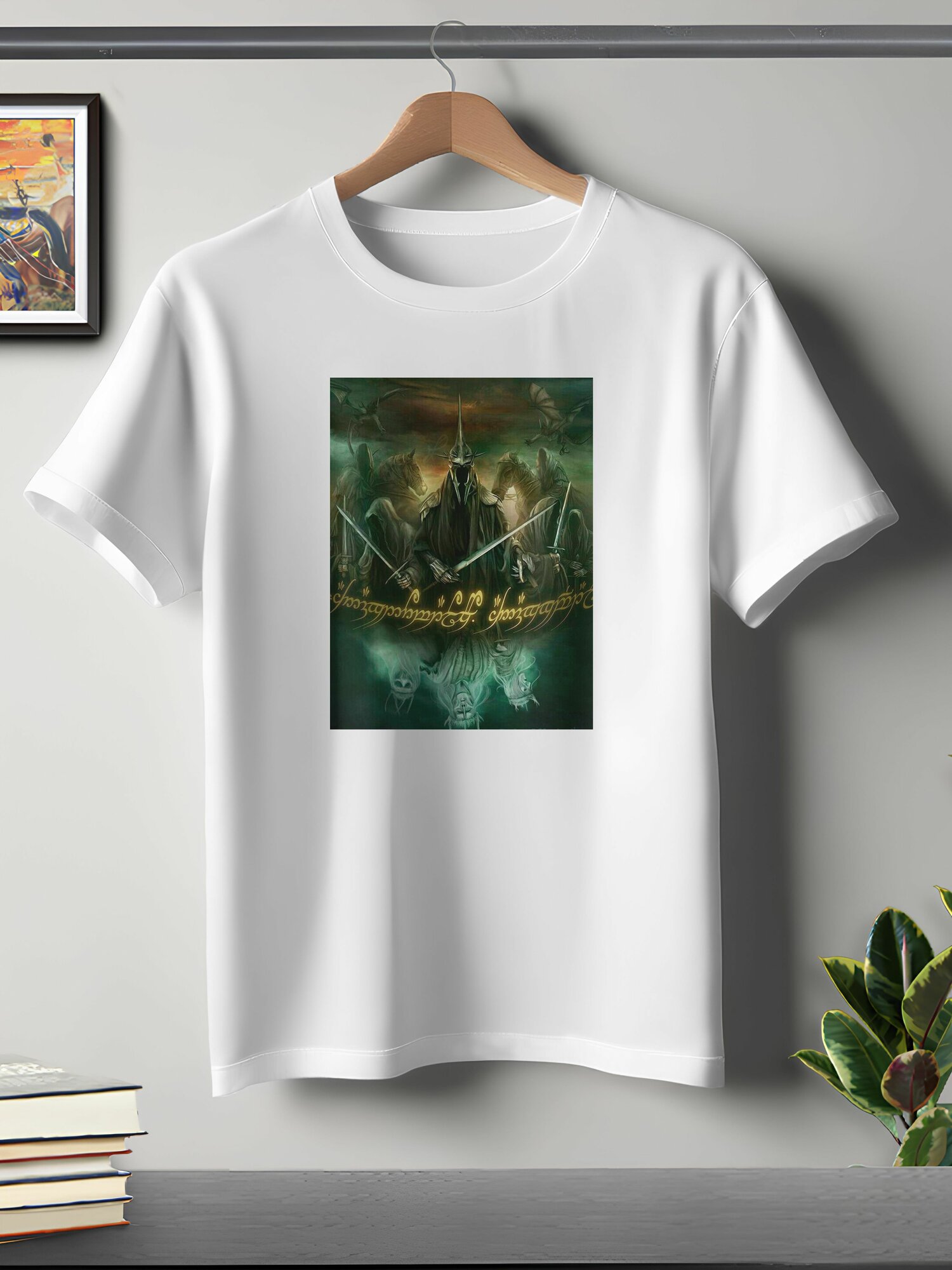 Футболка ONEQ унисекс 40-42 (XXS) размер с принтом Властелин колец, белая