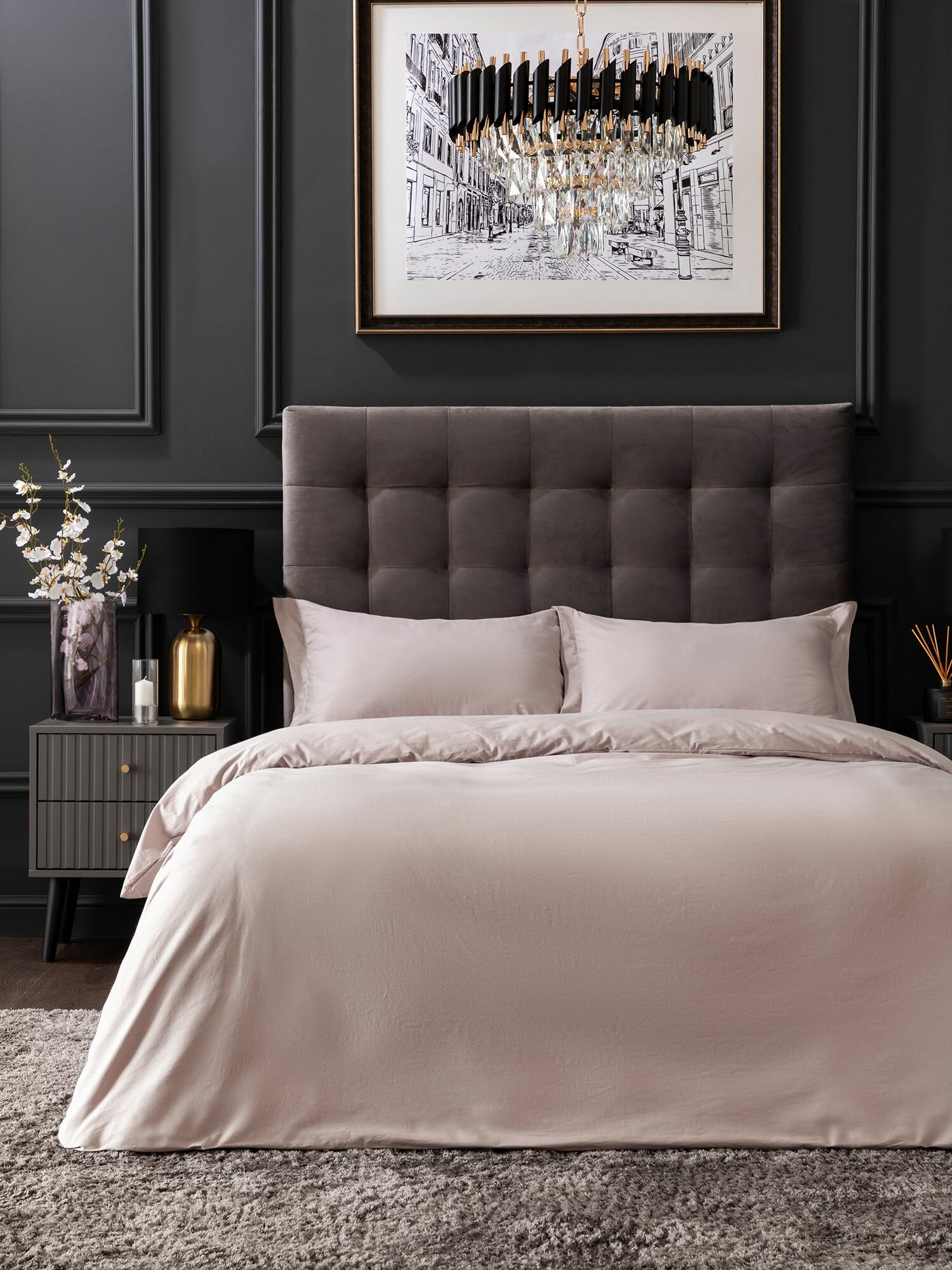 Постельное белье 2 спальное Cozy Home, Перкаль, 2 нав. 50х70, Cappuccino