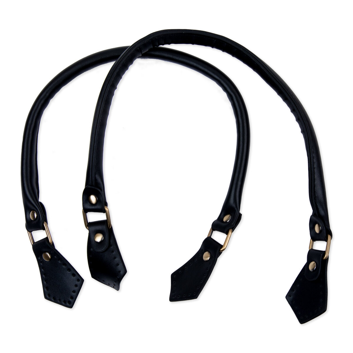 Gamma HA-38-GB76 Ручки для сумки длиной 49 см, комплект из 2 шт, цвет №03 чёрный.