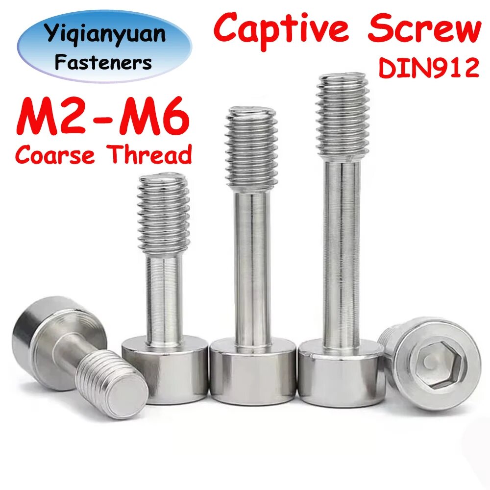 Винты нержавеющая сталь Yiqianyuan M2 M2.5 M3 M4 M5 M6 DIN912 10Pcs M4x12