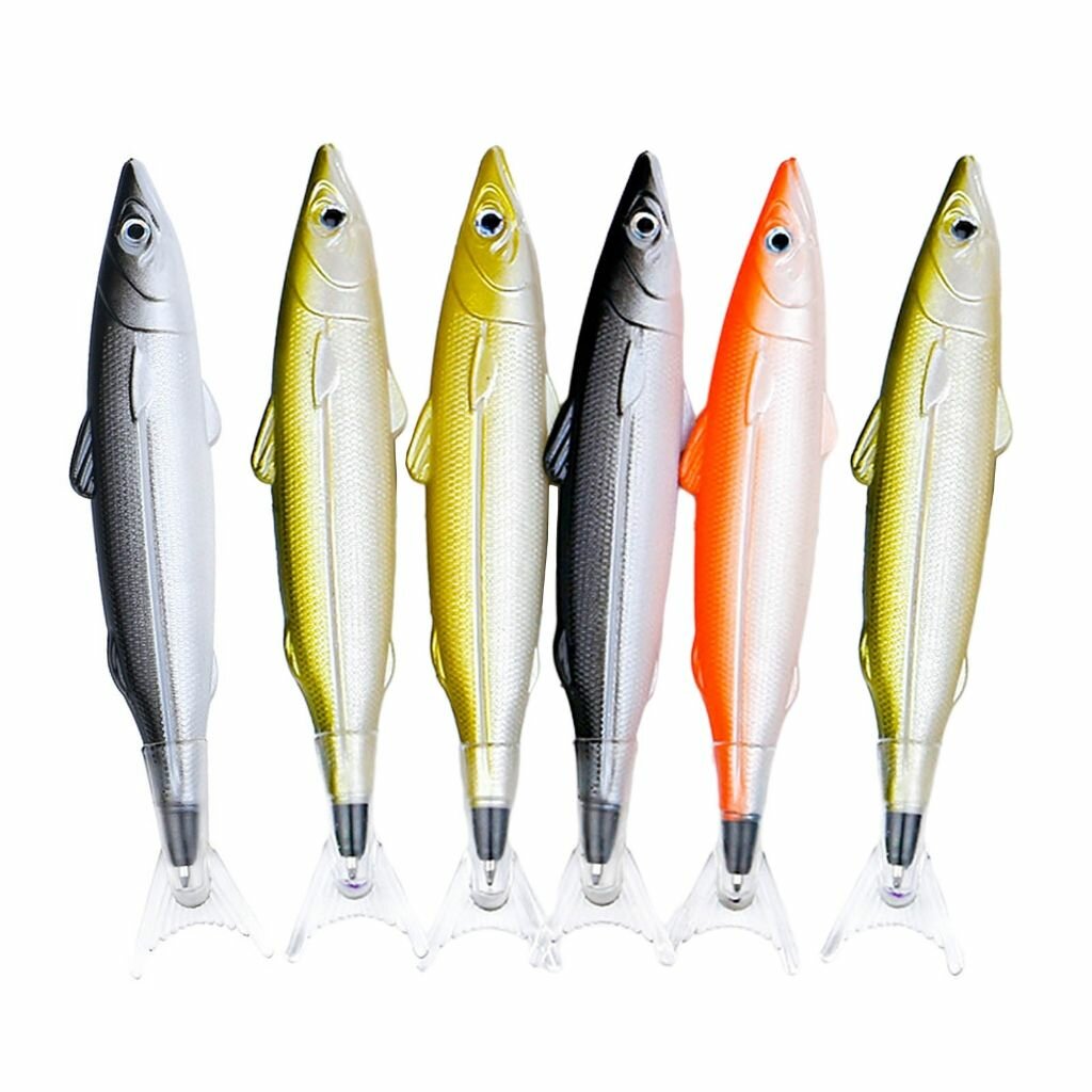 Шариковая ручка, Ручка в виде рыбки, 1 упаковка из 6 шт.