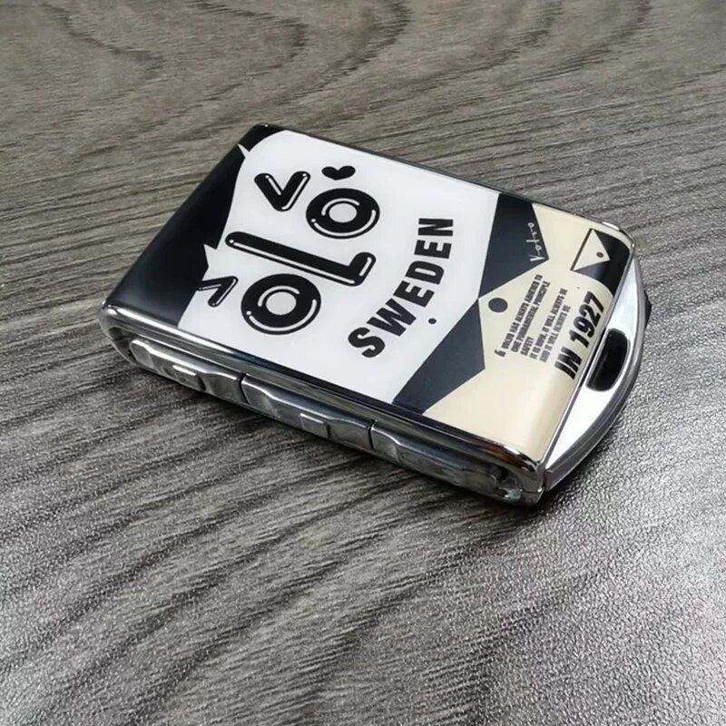 Модификация крышки ключа для Volvo S90 S60, 1 шт, цинковый сплав + чехол для ключей No metal logo