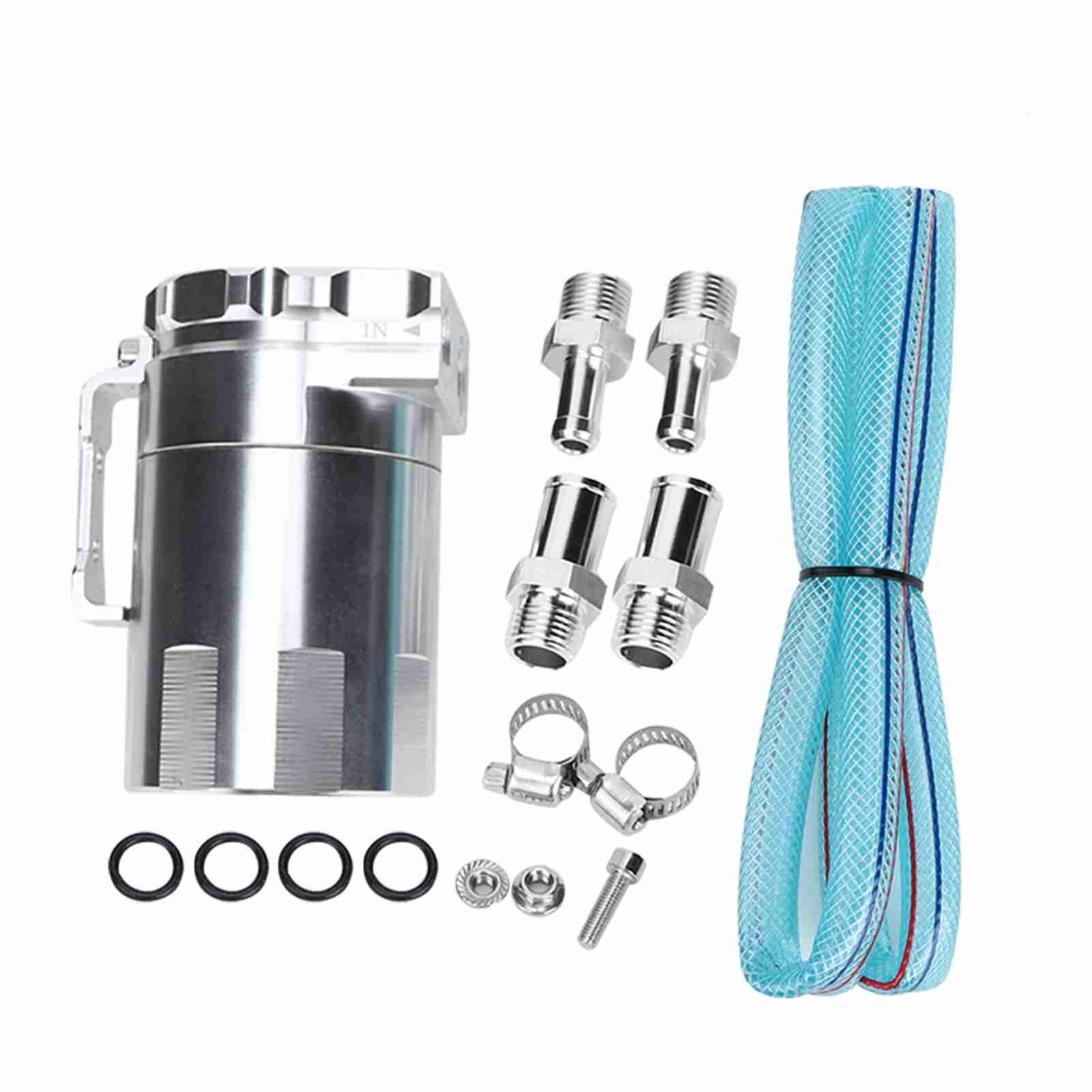 Алюминиевый моторный масло бак Дарканируется аксессуары для модификации автомобиля (серебро)